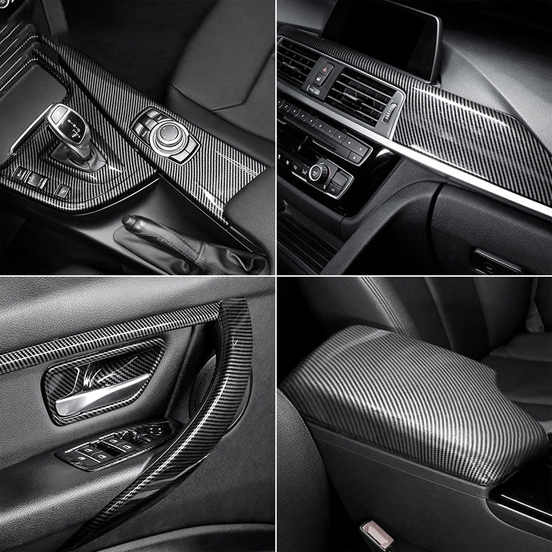 20 PCS Carbon Fiber Style ABS Plastic Interior Trim for F30 / F32 BMW 3 ...