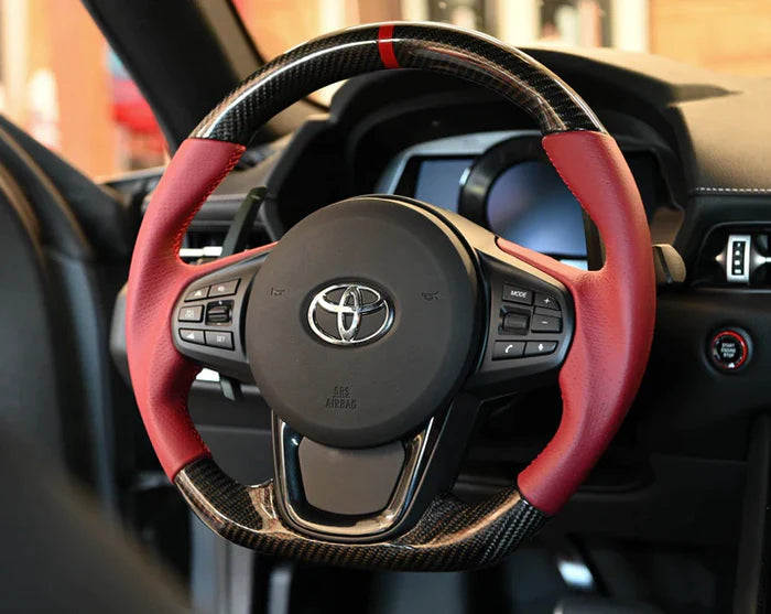 Custom Carbon Fiber LED Steering Wheel for A90 Toyota Supra MK5 ...