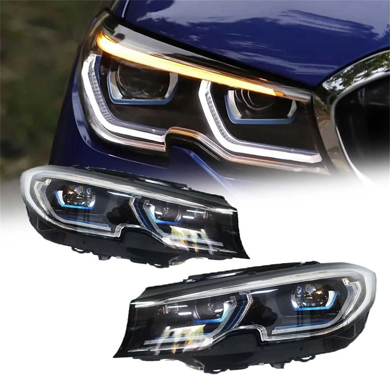 Laser Headlight Retrofit Upgrade w/ Optional RGB DRL Modules for G20 3 ...