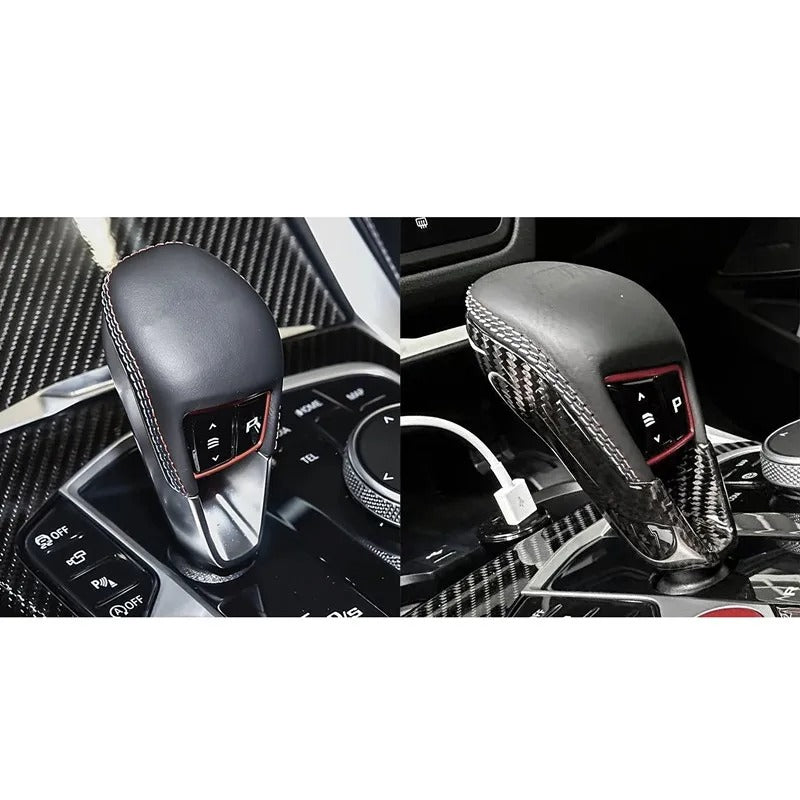 Dry Carbon Fiber Gear Shift Knob Cover for BMW G80 G82 G87 F97 F90 F91 ...