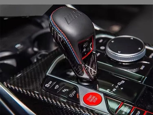 Dry Carbon Fiber Gear Shift Knob Cover for BMW G80 G82 G87 F97 F90 F91 ...